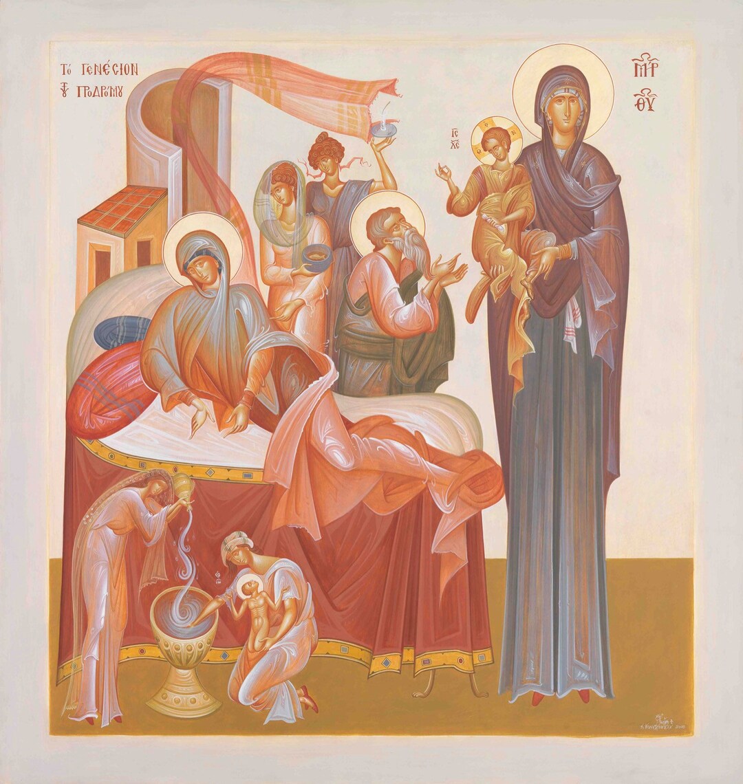 Handmade Mounted Icon | the Nativity of Jesus Christ. Feast of Nativity ...