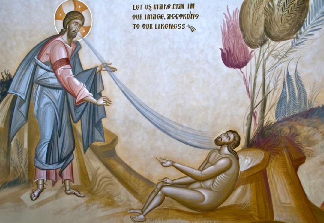 Handmade Mounted Icon | the Creation of Adam. the Creation of Man ...