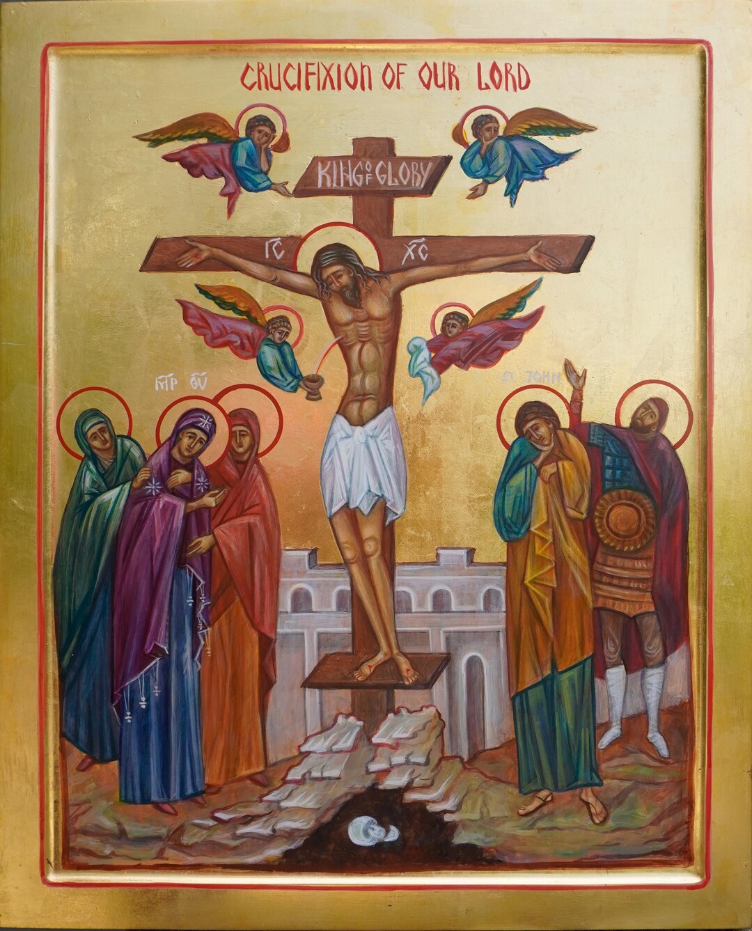 Handmade Mounted Icon | the Crucifixion of Lord Jesus Christ the Cross ...