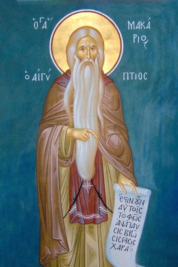 Handmade Mounted Icon St. Macarius the Great of Egypt. - Etsy