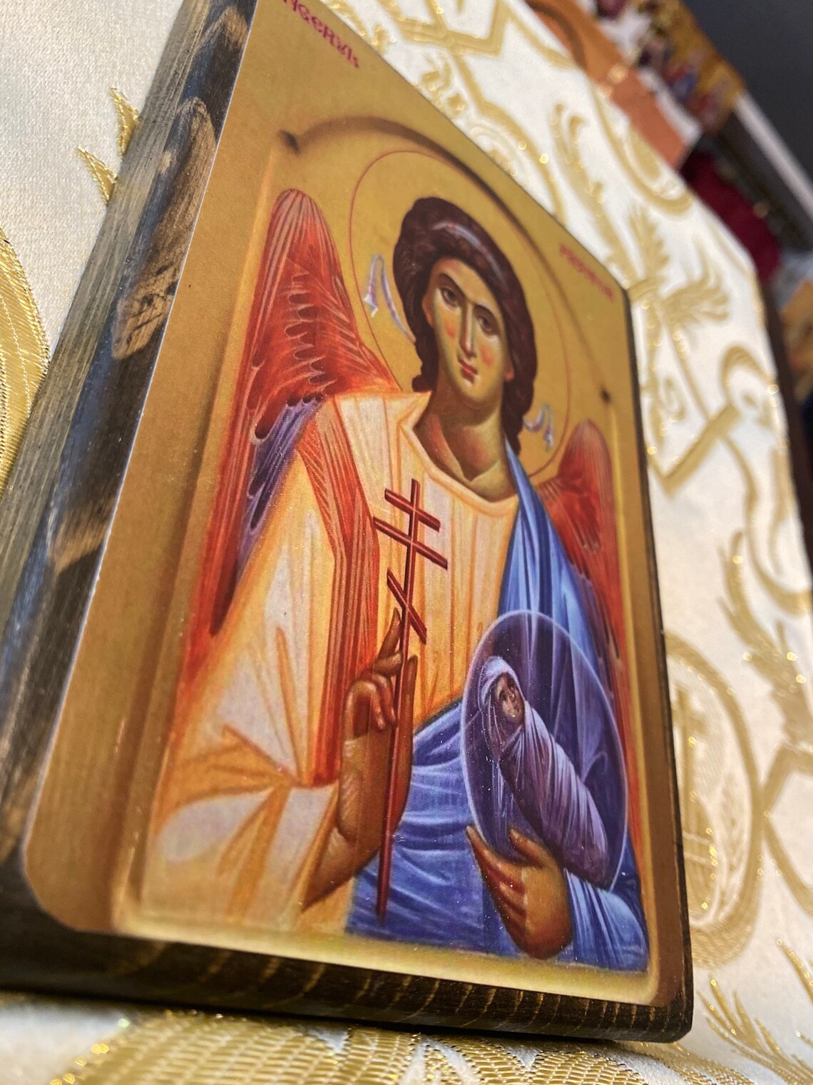 Handmade Mounted Icon | the Guardian Angel - Etsy