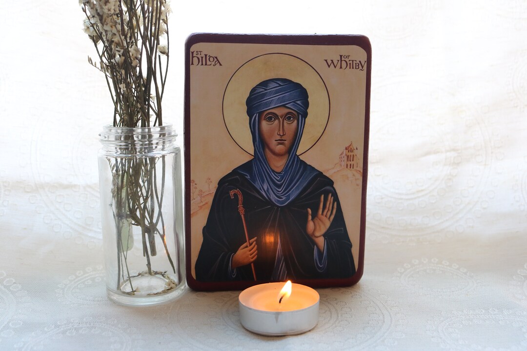 Handmade Mounted Icon | St Hilda of Whitby - Etsy