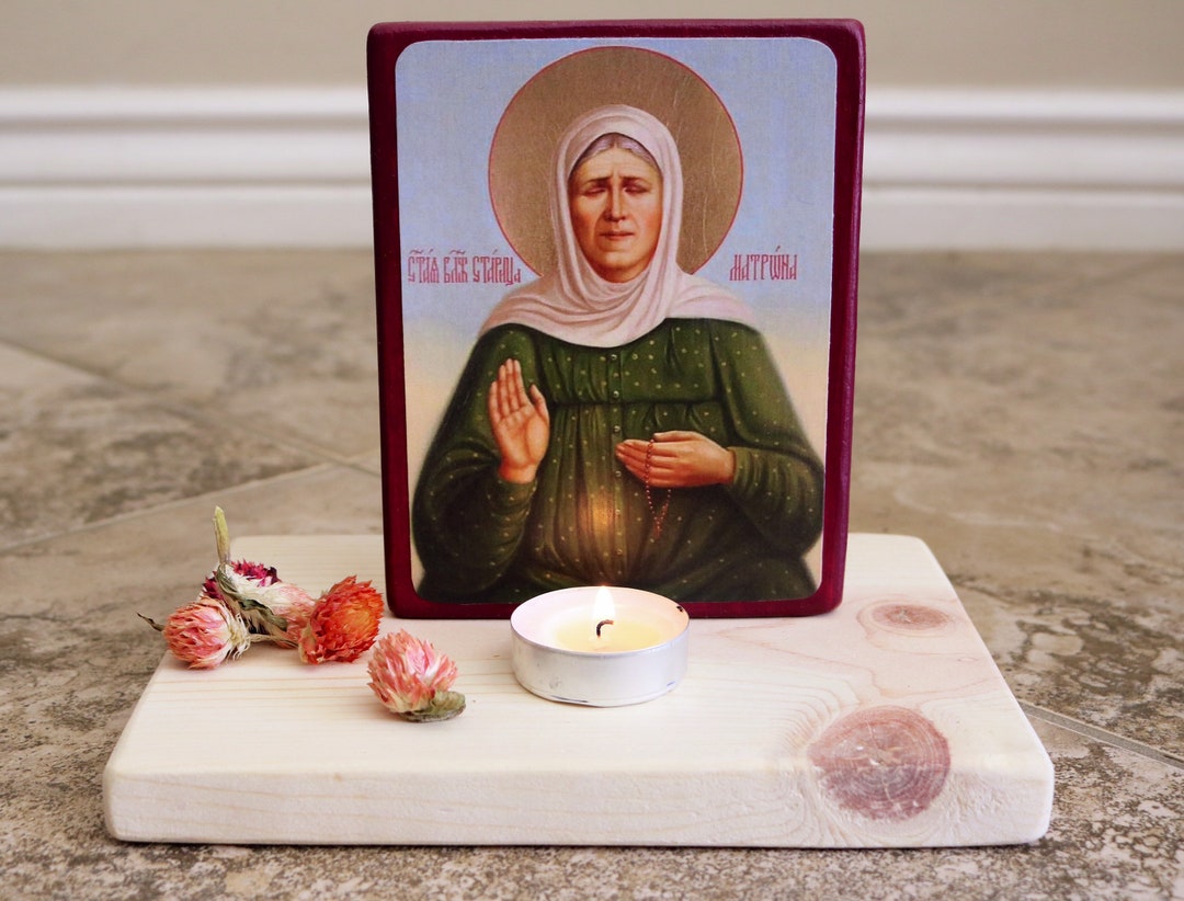 Handmade Mounted Icon | St Matrona of Moscow - Etsy