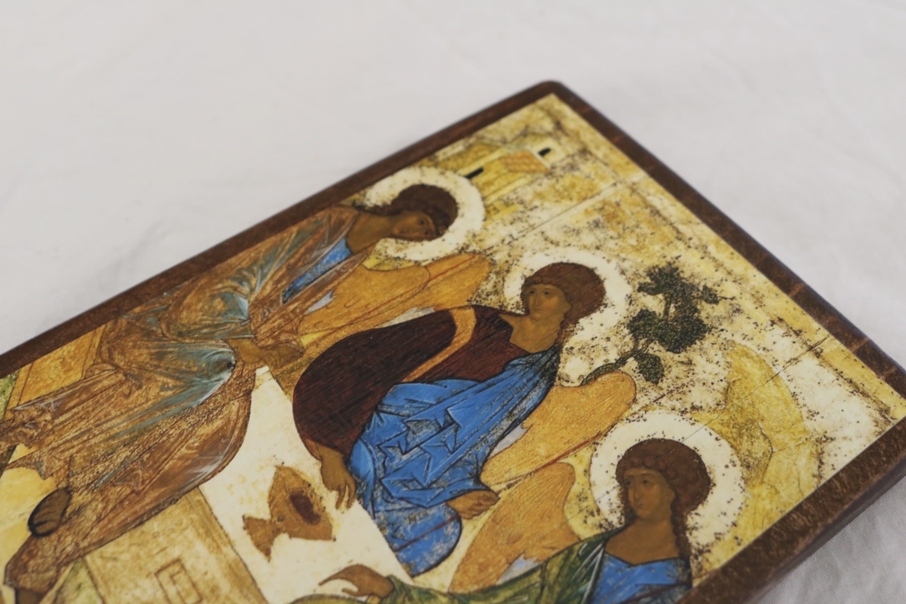 Handmade Mounted Icon | Andrei Rublev’s ‘hospitality of Abraham’ the ...