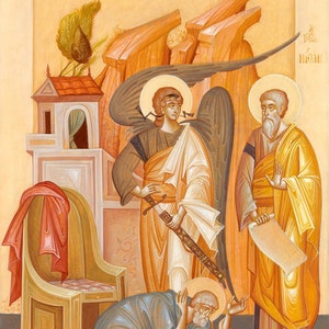 Handmade Mounted Icon | David the Prophet's Repentance. David the ...