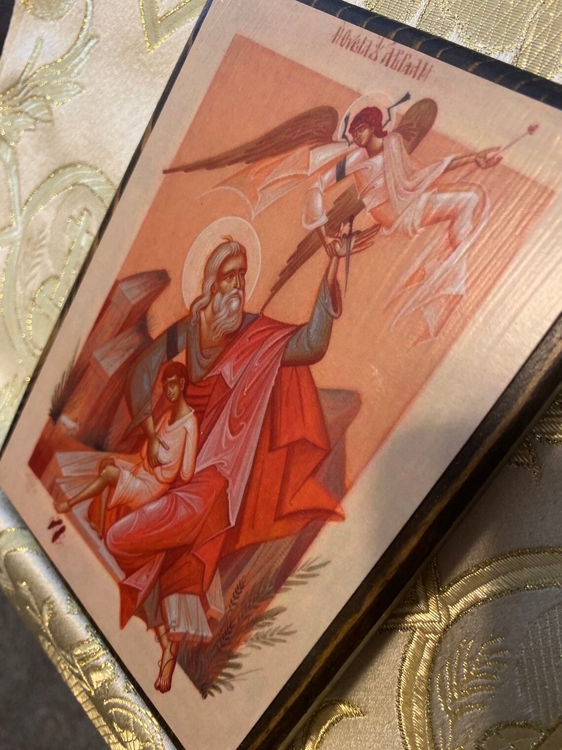 Handmade Mounted Icon Abraham's Sacrifice. Holy - Etsy