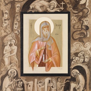 Handmade Mounted Icon | St Anthony the Great of Egypt. the Story of St ...