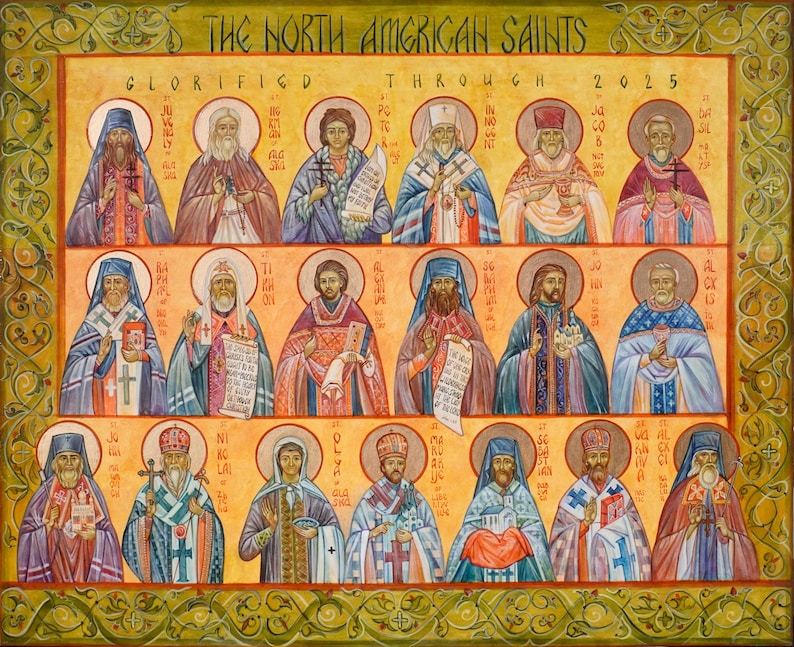Handmade Mounted Icon | the North American Saints the Saints of North ...