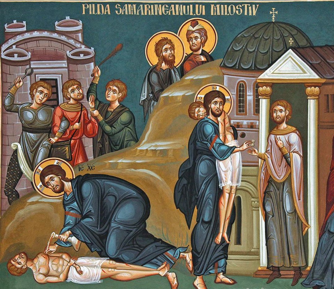 Handmade Mounted Icon | Jesus Christ, the Good Samaritan. the Parable ...