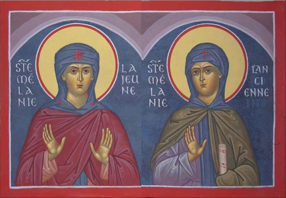 Handmade Mounted Icon | St Melania the Elder and Her Granddaughter St ...