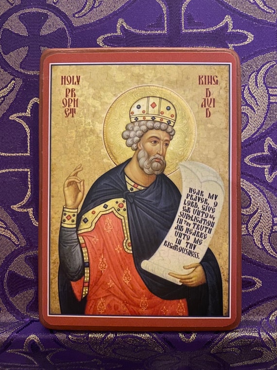 Handmade Mounted Icon. Holy Prophet and King David Ancestor - Etsy