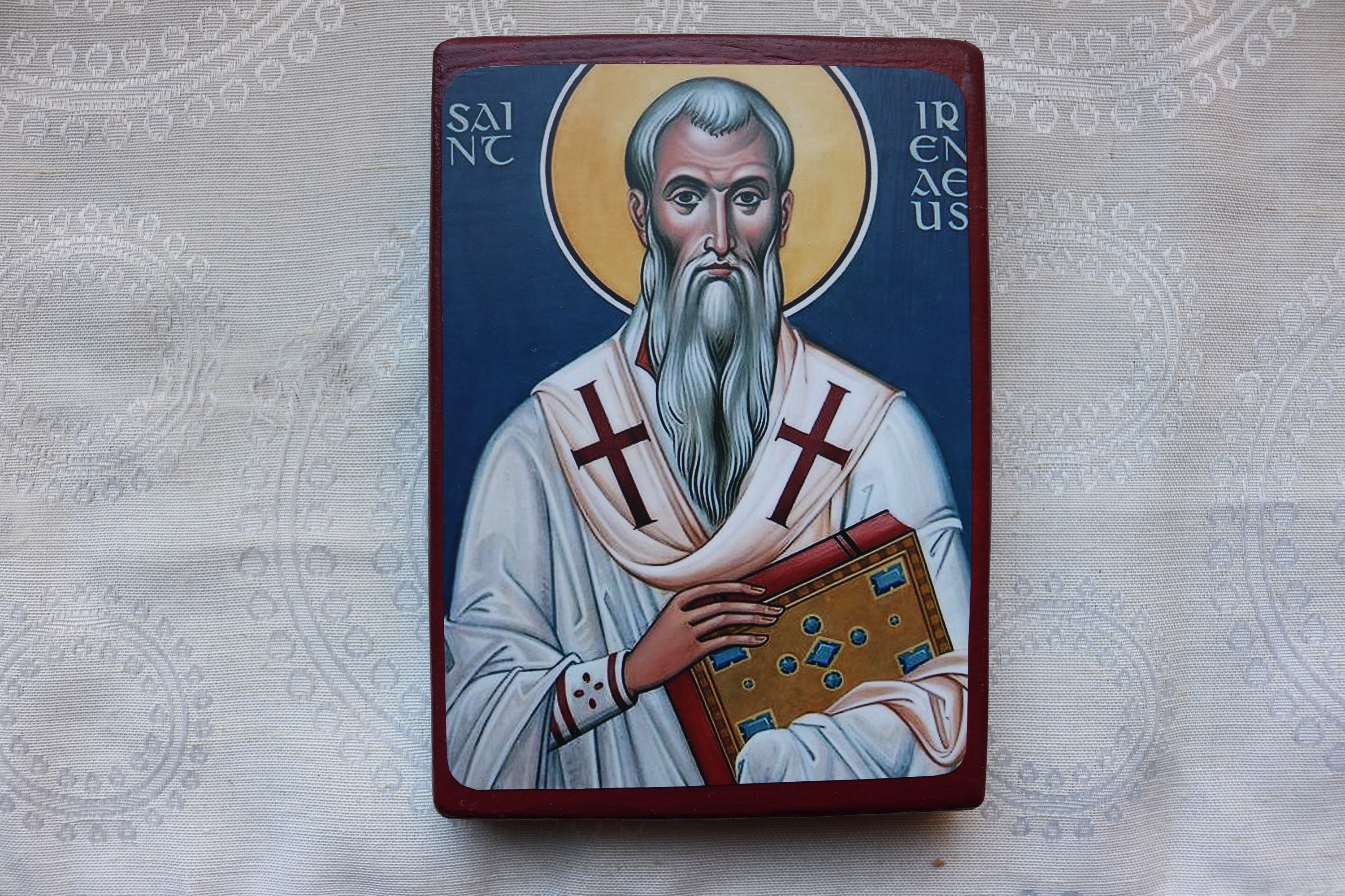Handmade Mounted Icon. St Irenaeus of Lyons | Etsy
