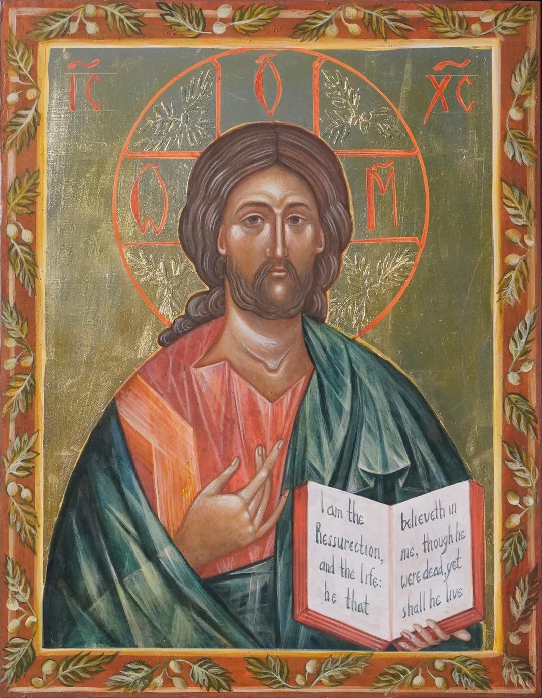 Handmade Mounted Icon | Jesus Christ the Saviour the Pantocrator - Etsy
