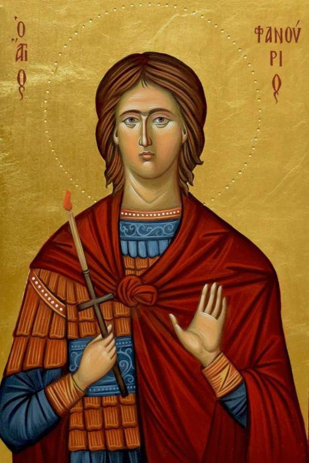Handmade Mounted Icon | St Phanourios. St Fanourios. St Fanurius. St ...