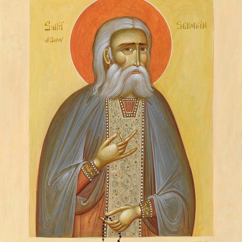 St Seraphim Icon - Etsy