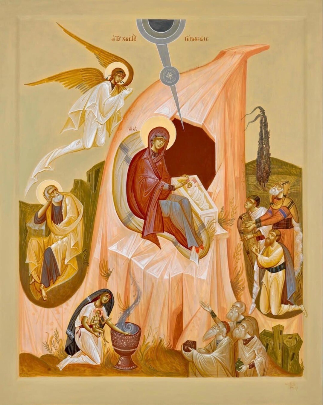 Handmade Mounted Icon | the Nativity of Our Lord Jesus Christ the ...
