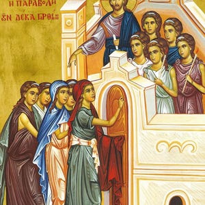 Handmade Mounted Icon | Parable of the Ten Virgins the Five Wise ...