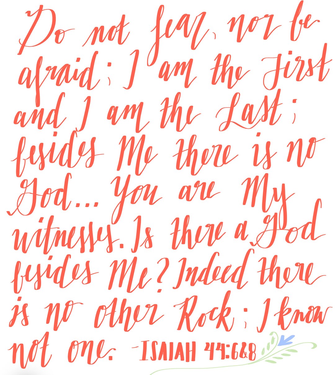 Calligraphy E-poster | Isaiah 44:6,8 - Etsy