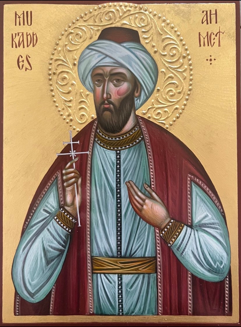 Handmade Mounted Icon | St Ahmet. St Ahmed Written by Georgi Chimevi - Etsy
