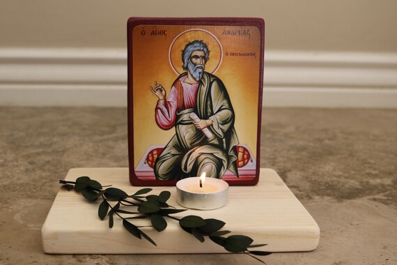 Handmade Mounted Icon. St Andrew the Apostle | Etsy