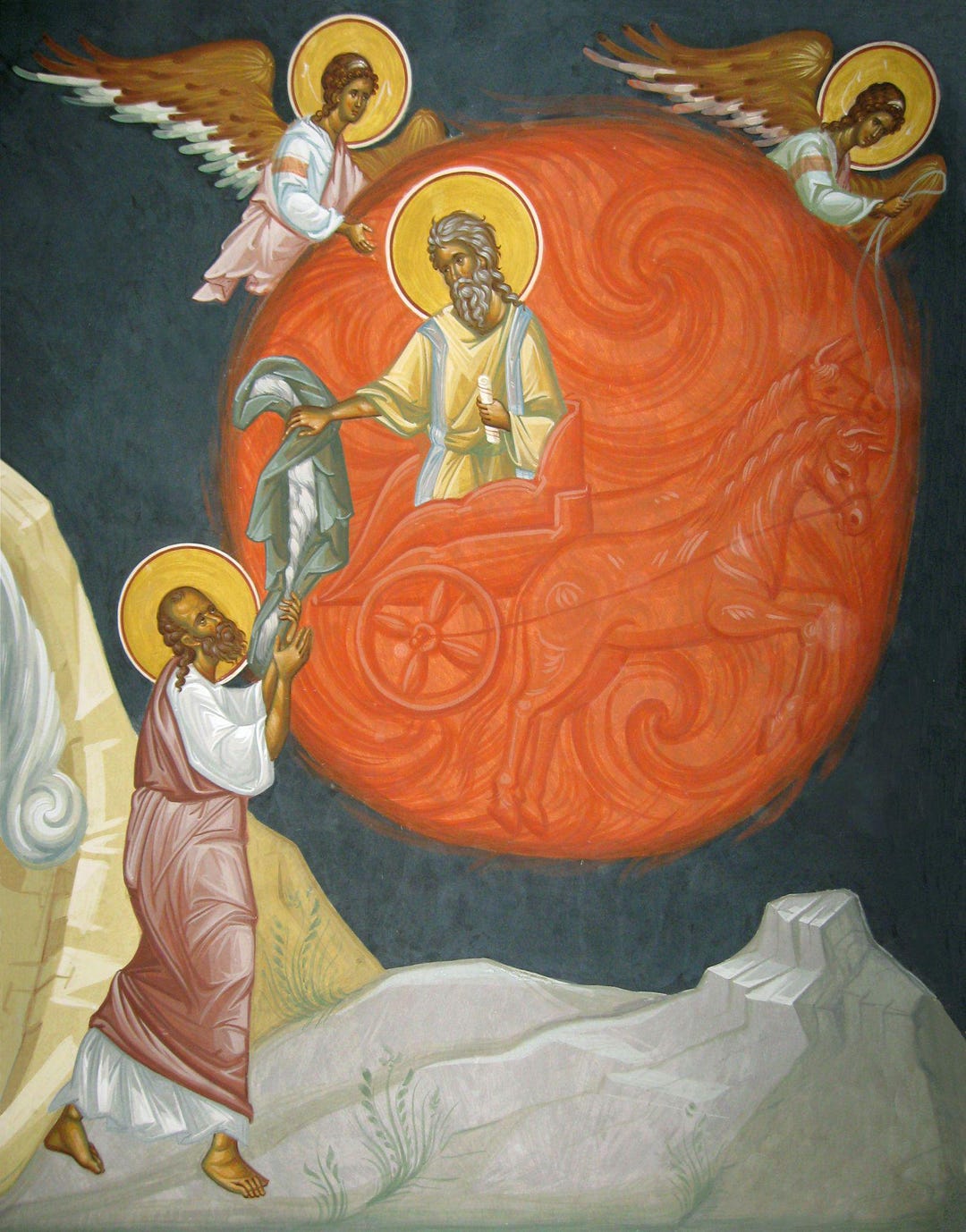 Handmade Mounted Icon | Prophets Elijah and Elisha. Elijah's Fiery ...