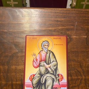 Handmade Mounted Icon | St Andrew the Apostle Brother of St Peter the ...