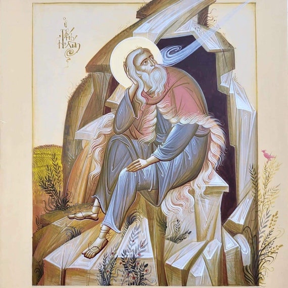 Handmade Mounted Icon Elijah the Prophet. the Fiery Prophet. - Etsy