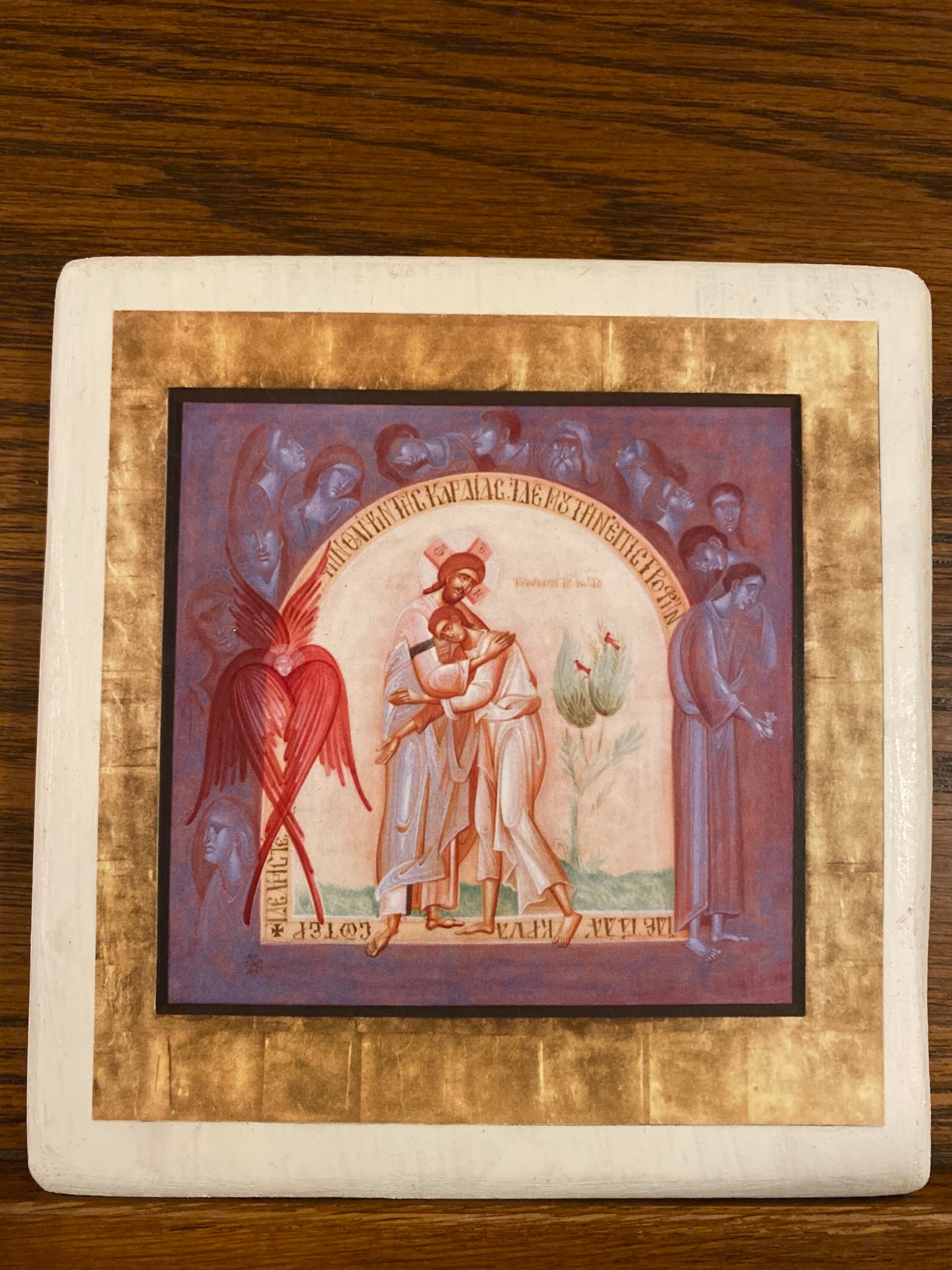 Handmade Mounted Icon | the Parable of the Prodigal Son. Jesus Christ ...