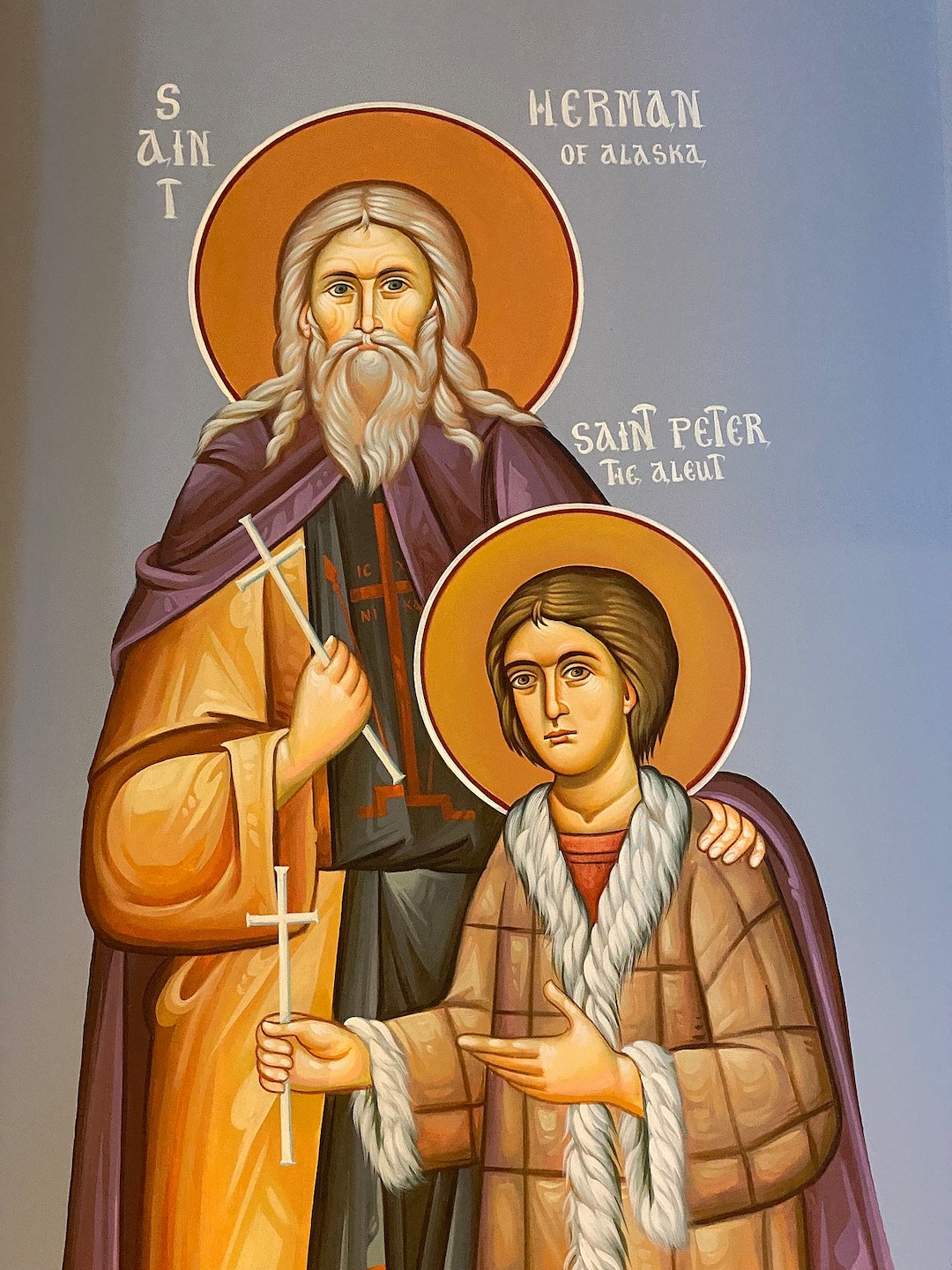 Handmade Mounted Icon | St Herman of Alaska and St Peter the Aleut - Etsy