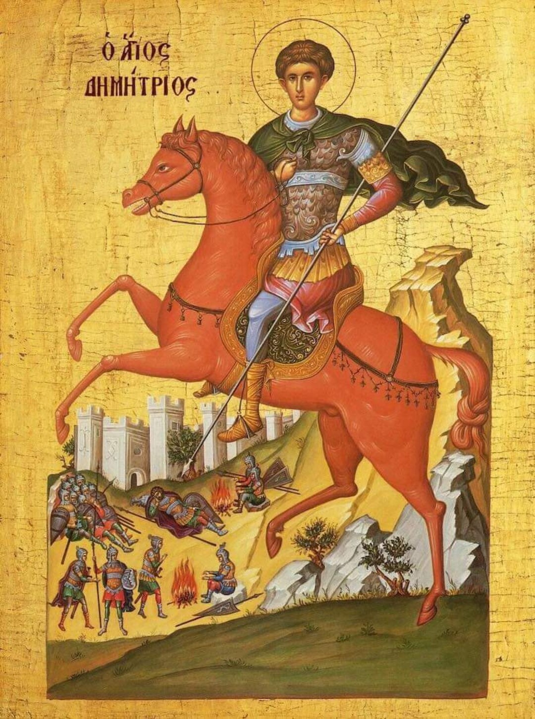 Handmade Mounted Icon | St Demitrios the Martyr and Myrrh-gusher. St ...