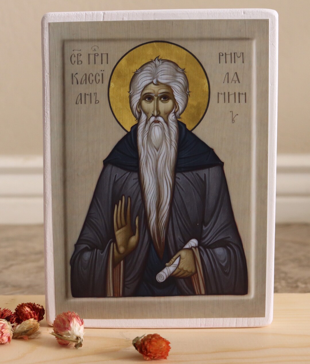 Handmade Mounted Icon | St John Cassian - Etsy