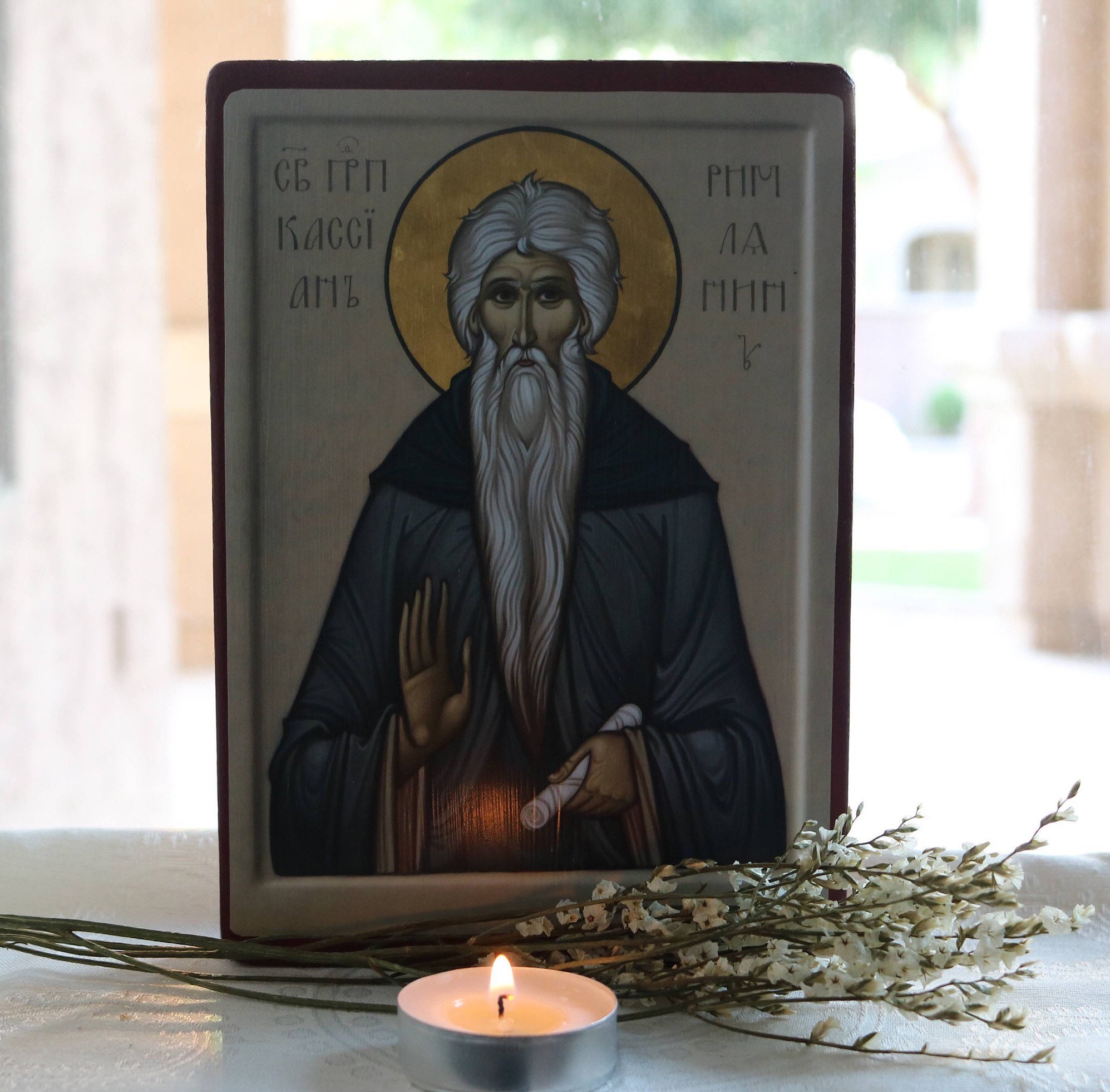 Handmade Mounted Icon St John Cassian Etsy