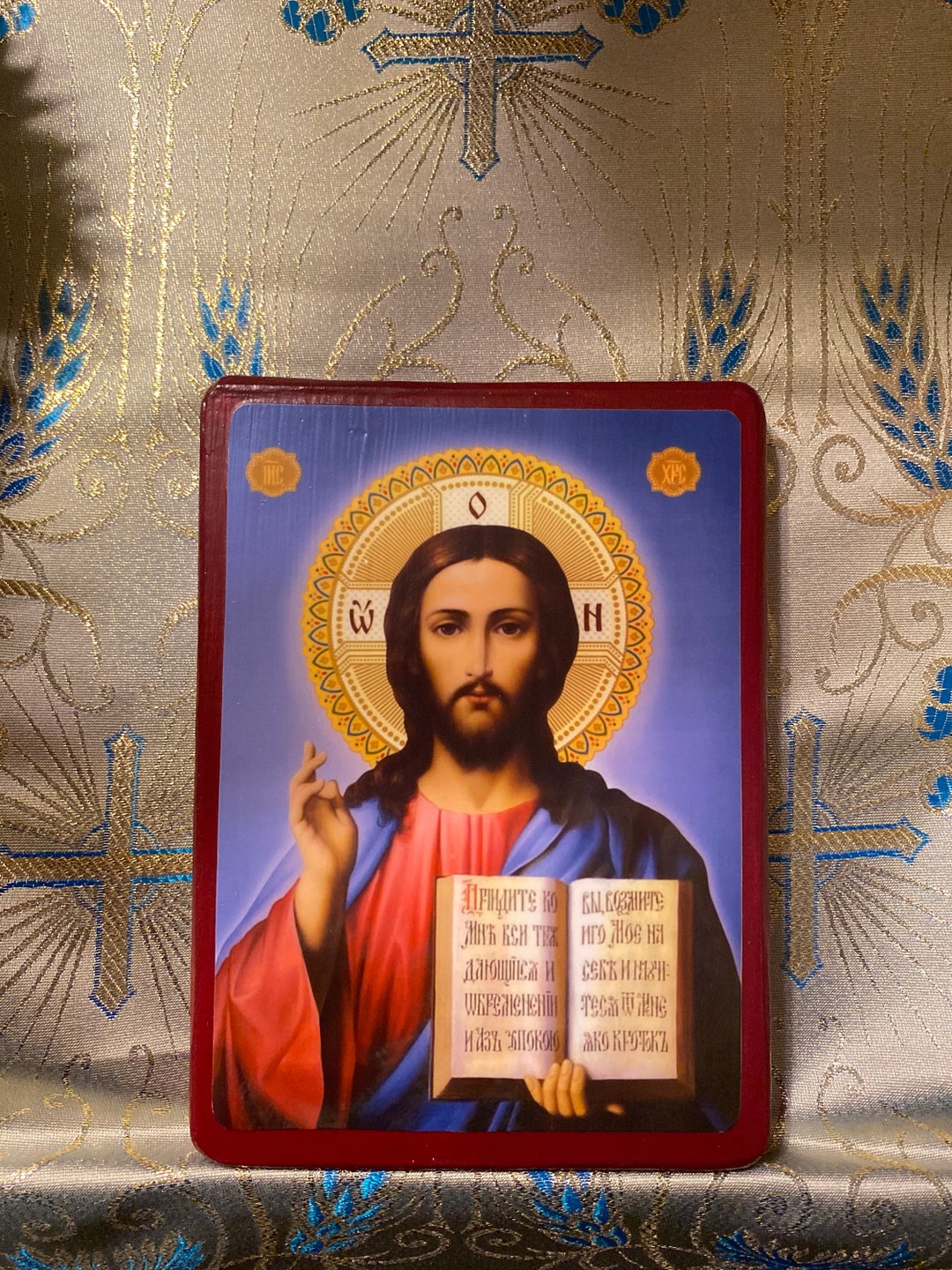 Handmade Mounted Icon | Christ the Pantocrator. Christ the Teacher ...
