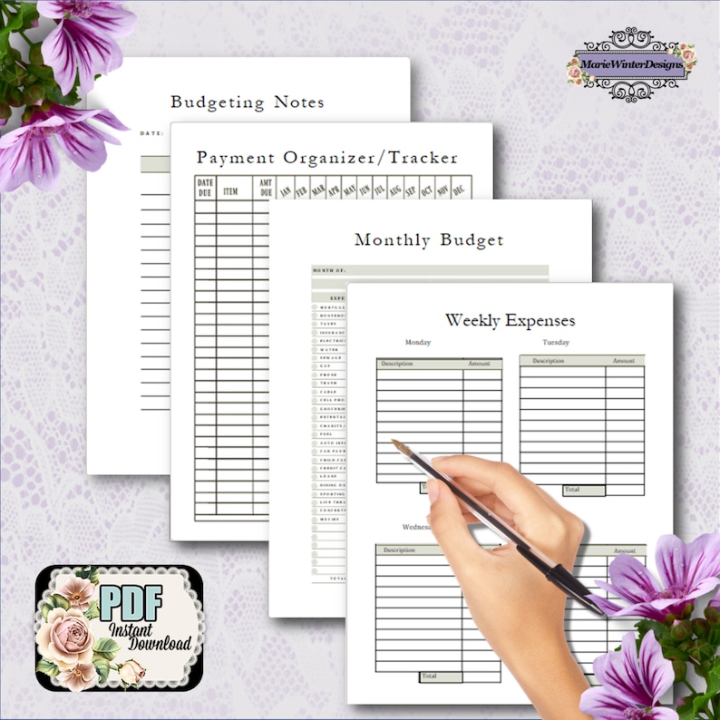 Printable Budget Planner Wealth Financial Tracker Organizer Templates ...