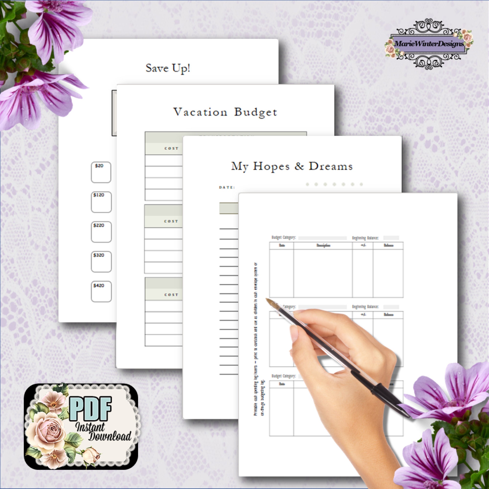 Printable Budget Planner Wealth Financial Tracker Organizer Templates ...
