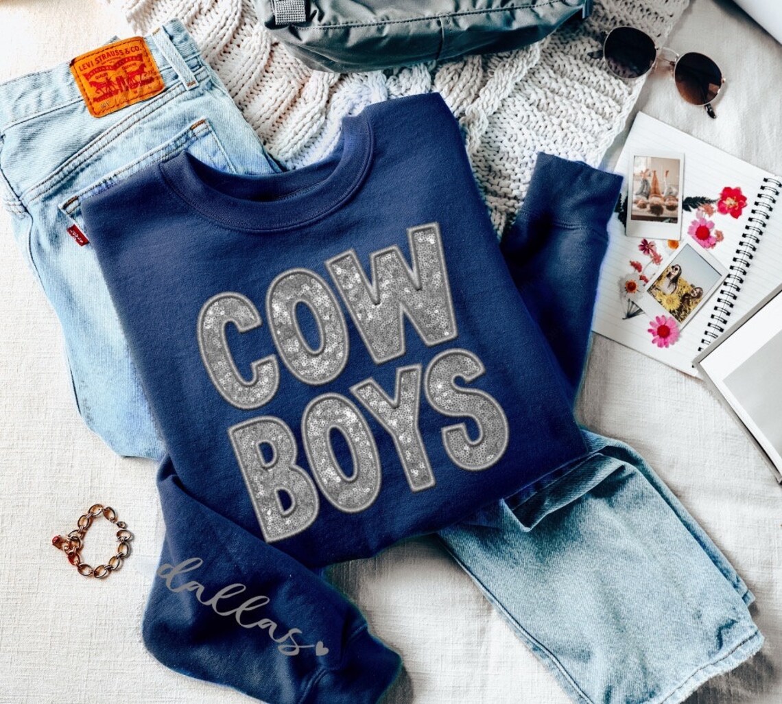 Dallas Cowboys Silver 2D Design Sweatshirt, Dallas Fan, Cowboy Football ...