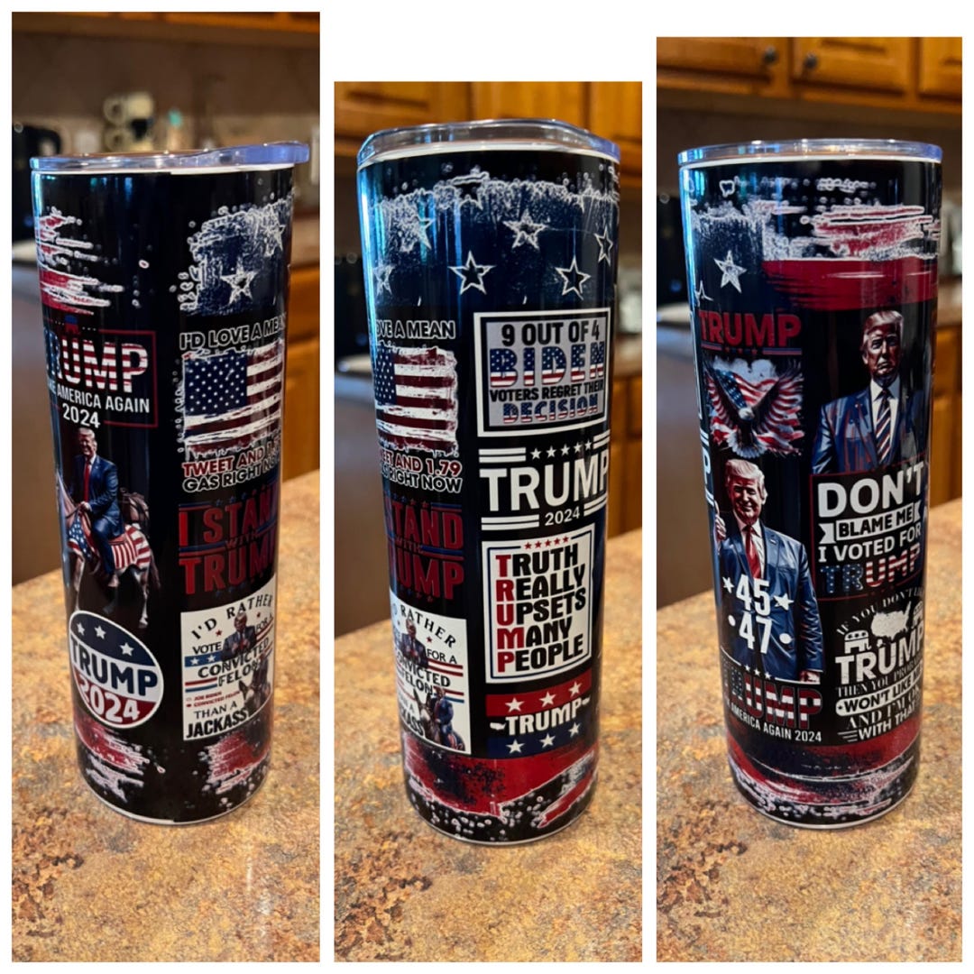 20 Oz Trump Tumbler, MAGA 2024, Trump Supporter, Stainless Steel ...