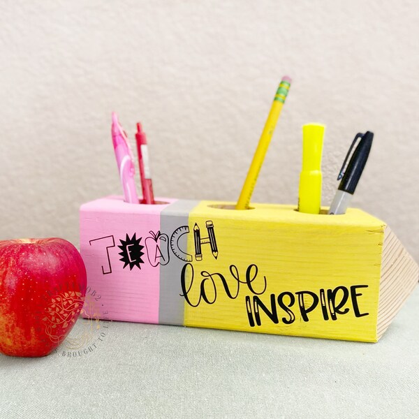 Wooden Pencil Shaped Holder - Etsy