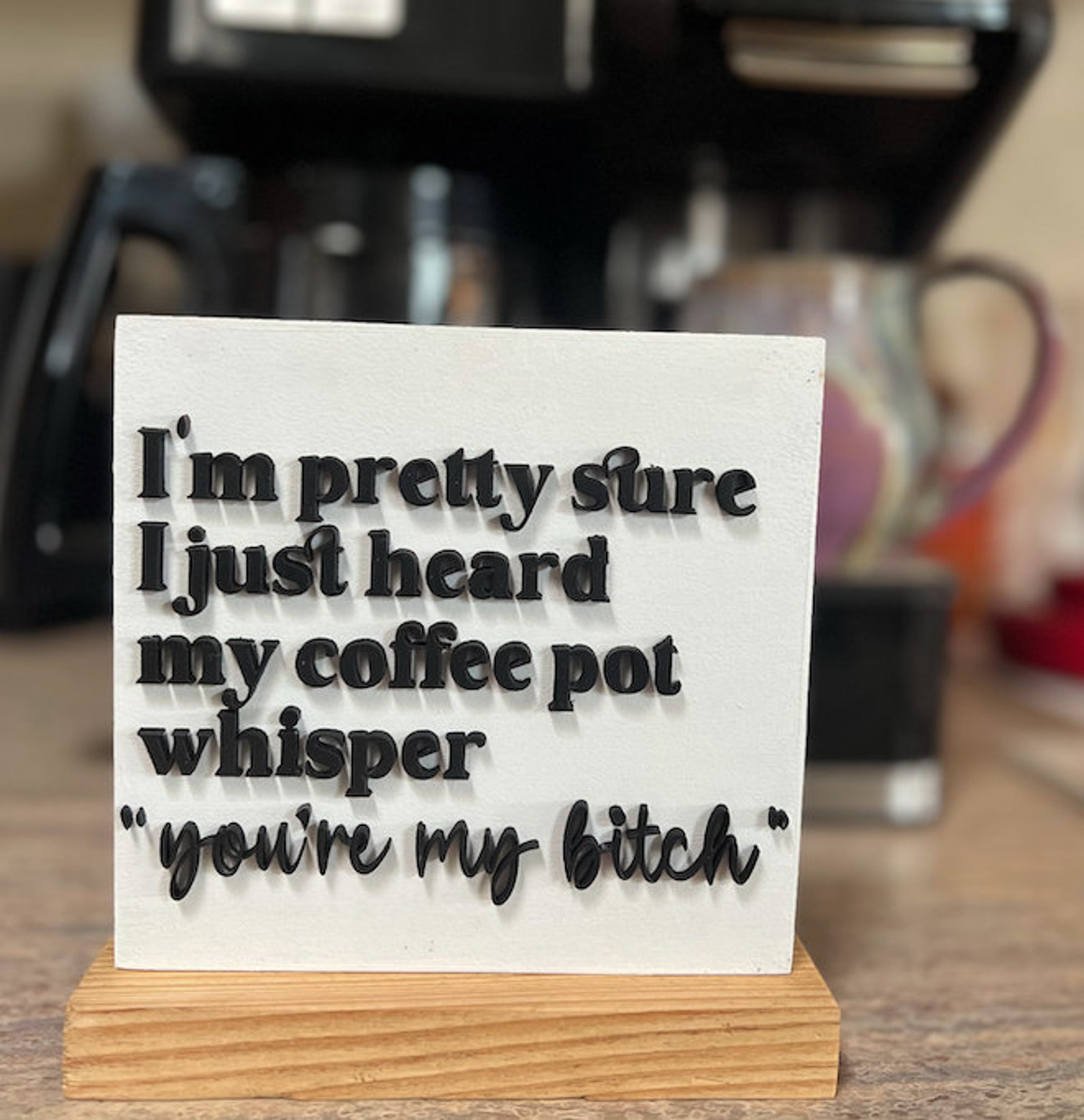 Funny Coffee Pot Whisper Shelf Sitter - Kitchen Wood Sign - Etsy