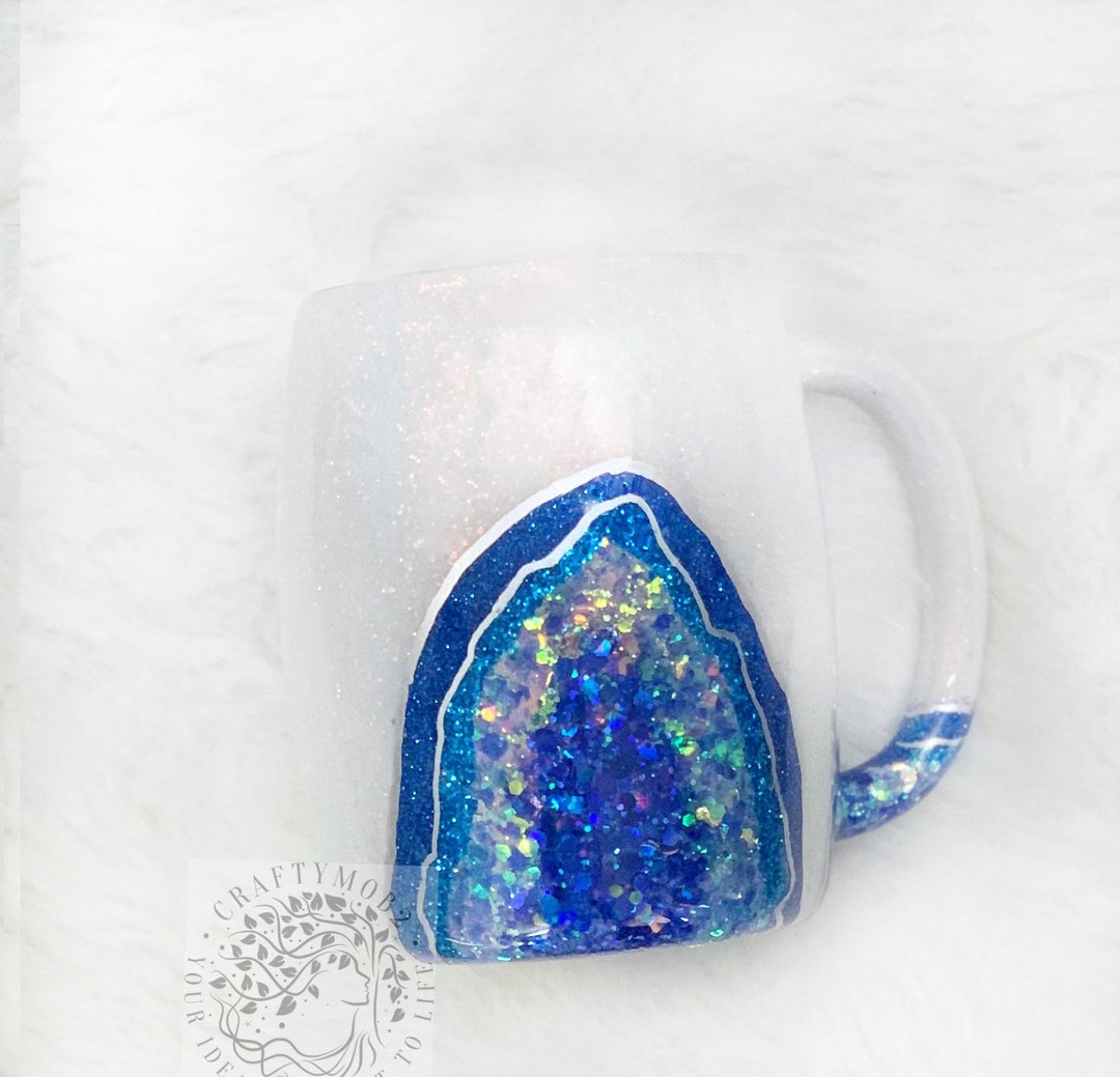 Custom Blue Geode Glitter Stainless Steel Coffee Mug - Etsy
