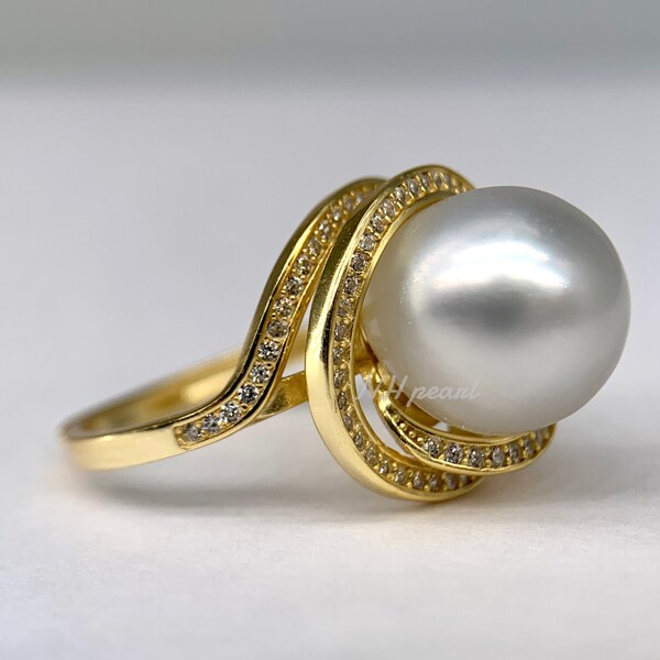 Modern Pearl Ring - Etsy