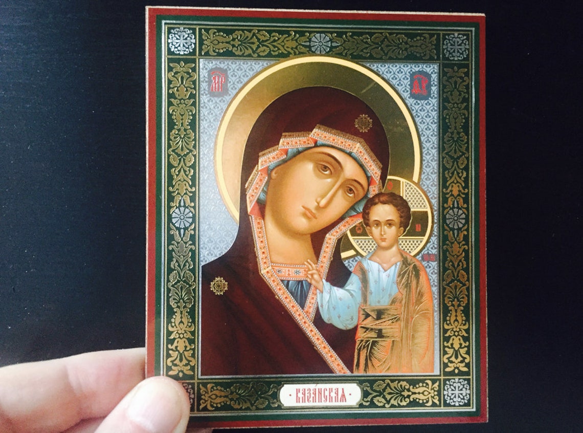 Our Lady of Kazan icon Orthodox Russian Wooden icon in | Etsy