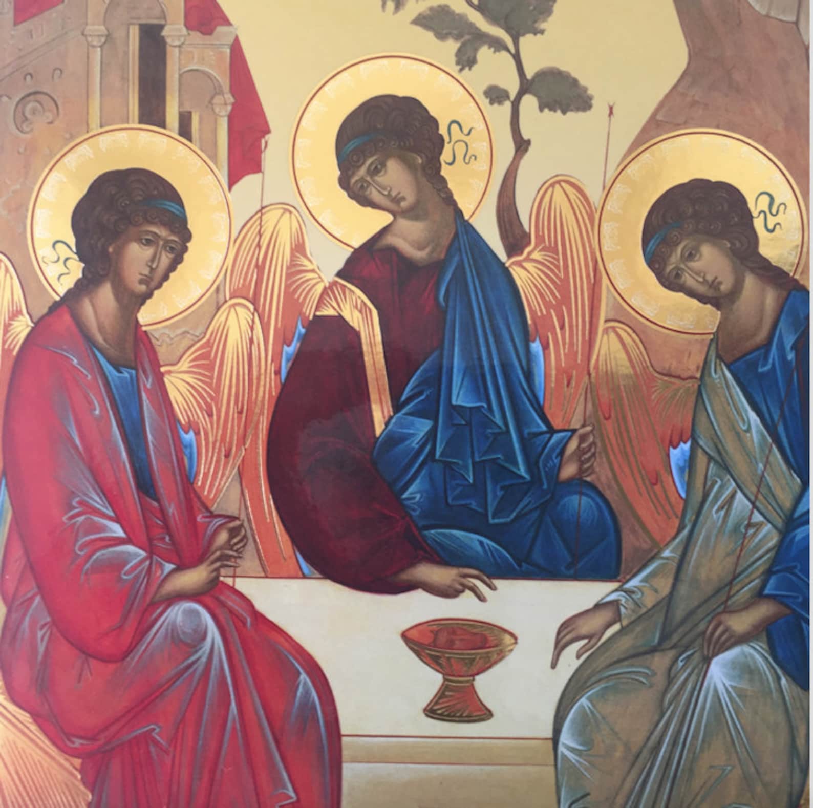Icon Holy Trinity Andrei Rublev Russian Lithography Icon | Etsy