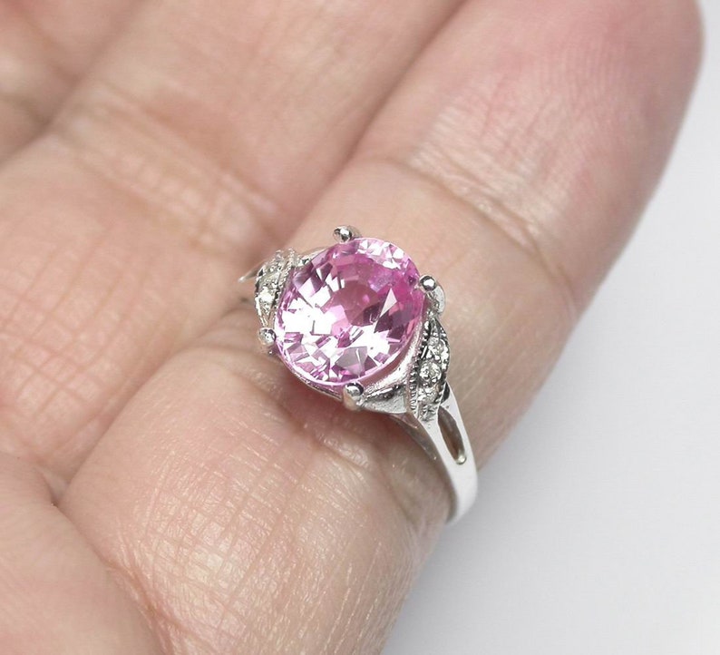 3.2 Ct.pink Natural Kunzite Ring Sterling Silver Wedding Ring. - Etsy