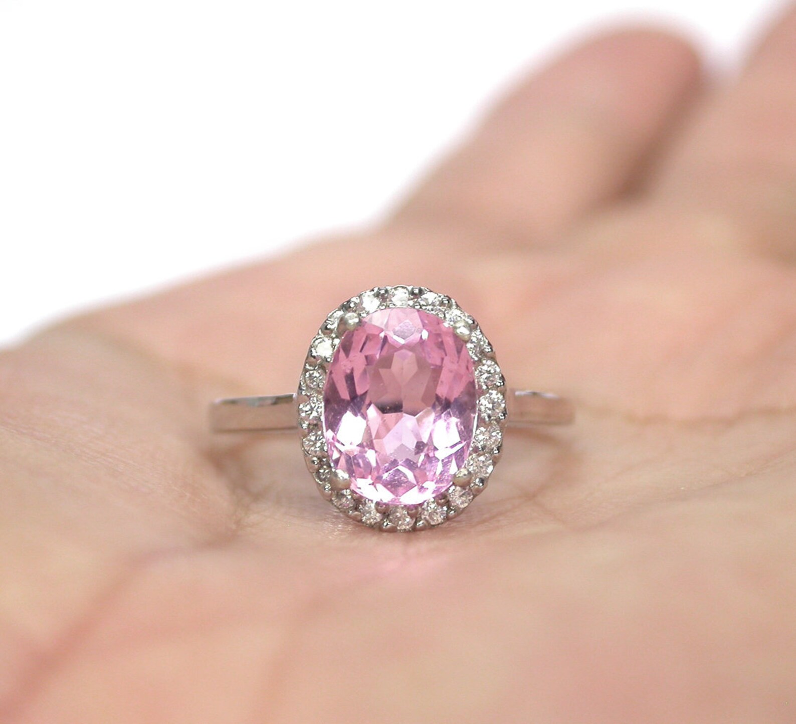 Natural Kunzite Ring Sterling Silver Wedding Ring Size Us 7.0 - Etsy