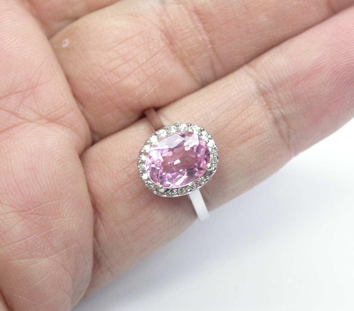Natural Kunzite Ring Sterling Silver Wedding Ring Size Us 7.0 - Etsy