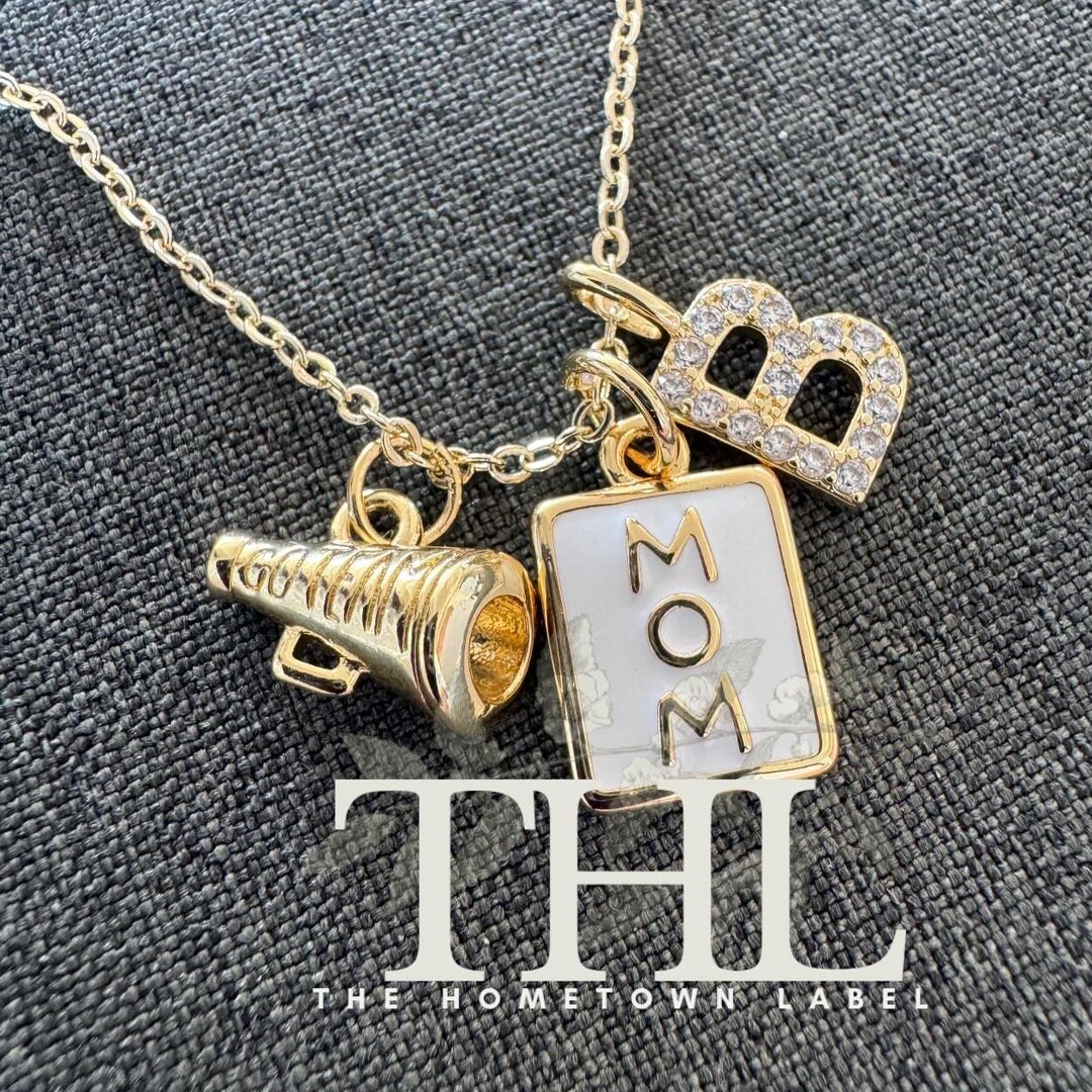 Cheer Mom Necklace, Gold Plated Necklace, Cheerleader Necklace, Cheer ...