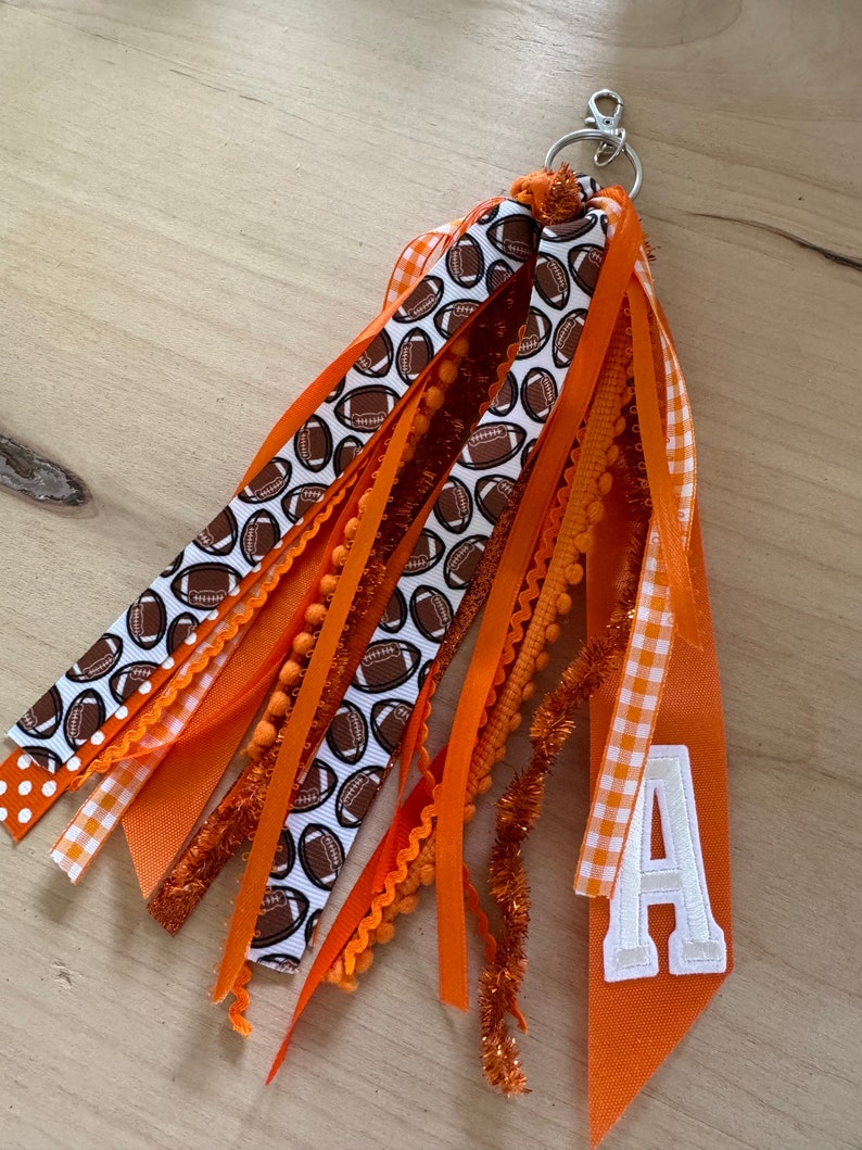 Orange Spirit Keychain Ribbon Key Fob Bag Accessory Backpack Keychain ...