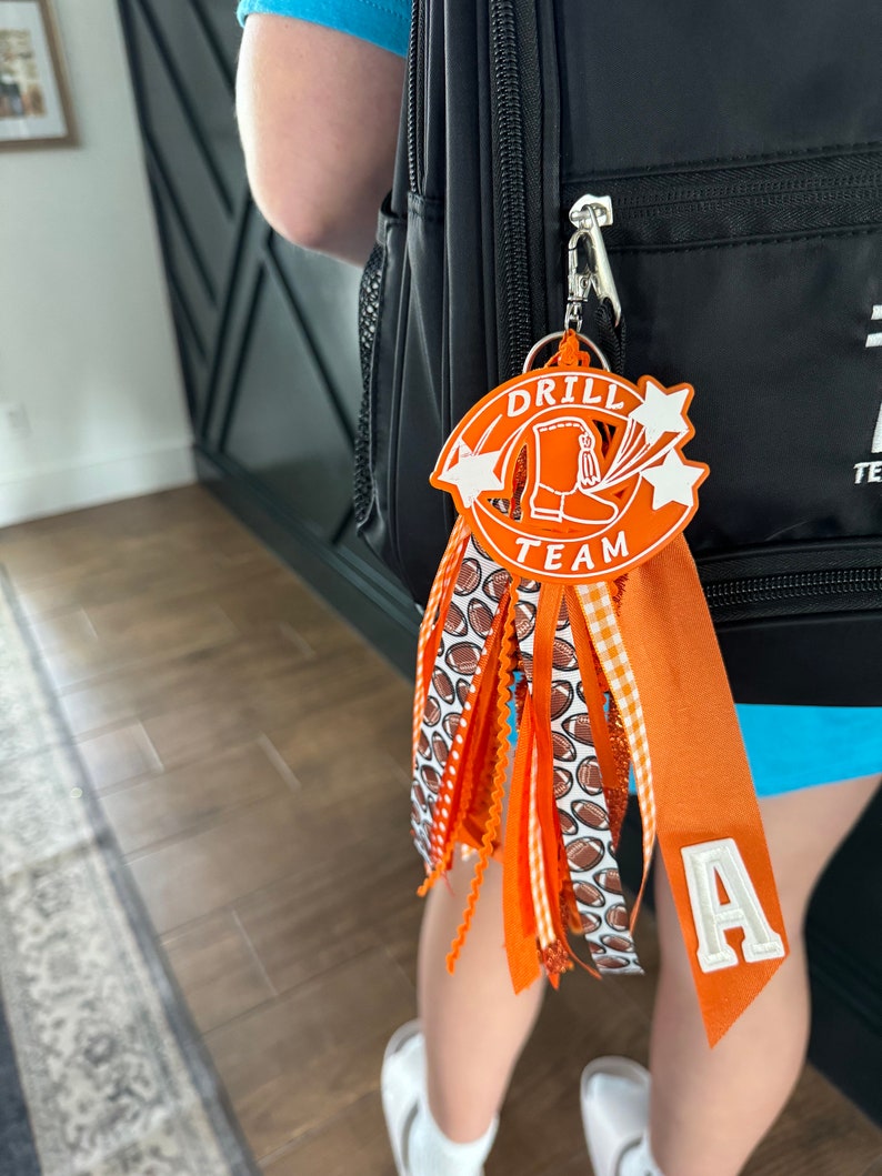 Orange Spirit Keychain Ribbon Key Fob Bag Accessory Backpack Keychain ...