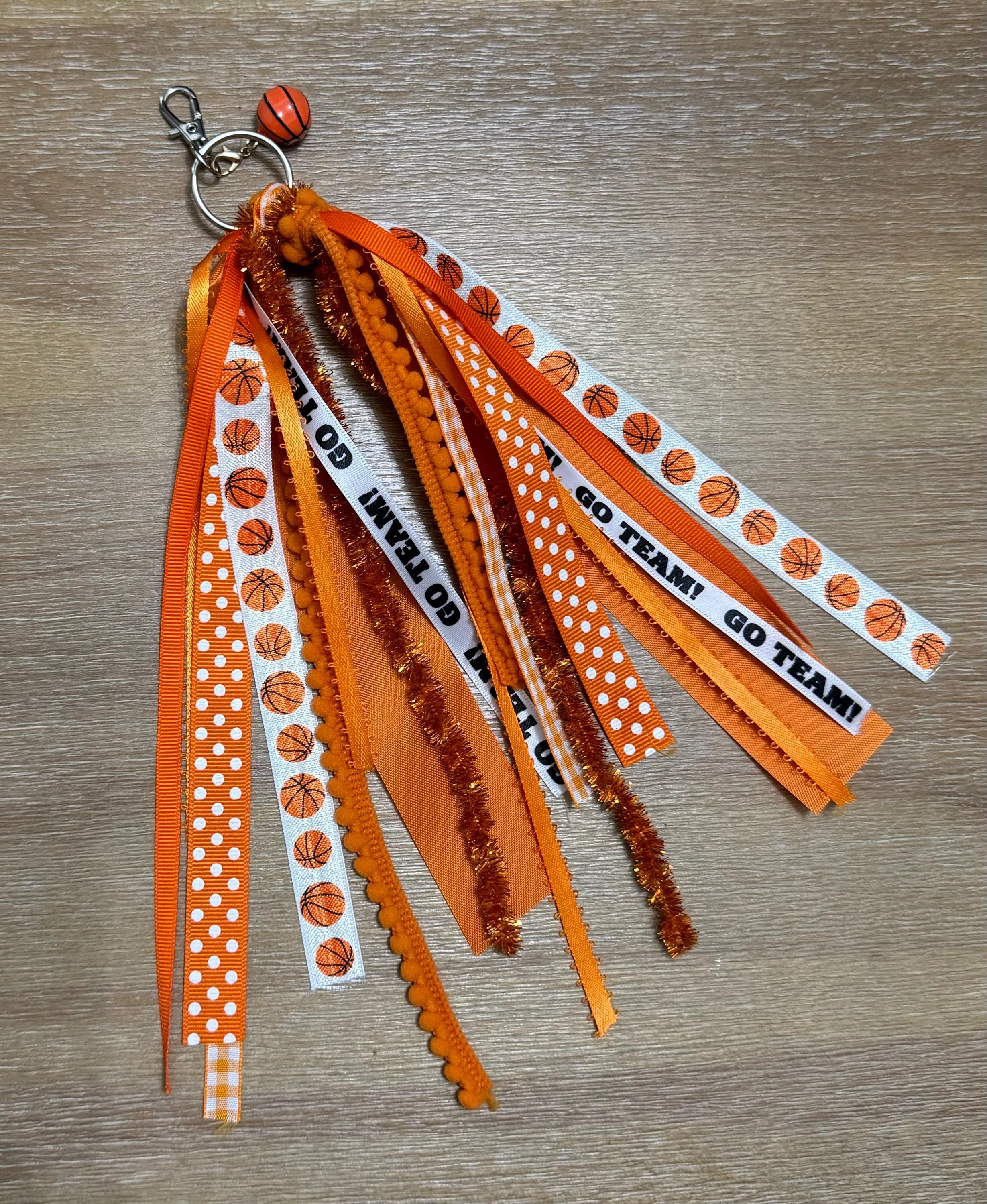 Orange Spirit Keychain Ribbon Key Fob Bag Accessory Backpack Keychain ...